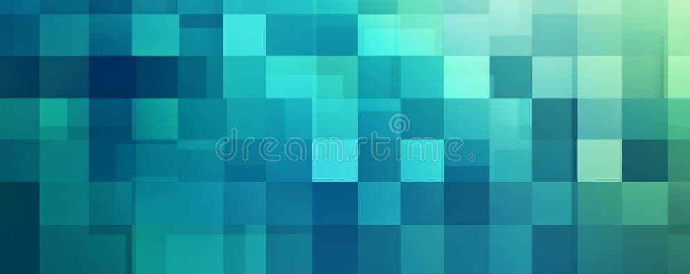 A Calming Blue and Green Geometric Pattern with Layered Squares and ...