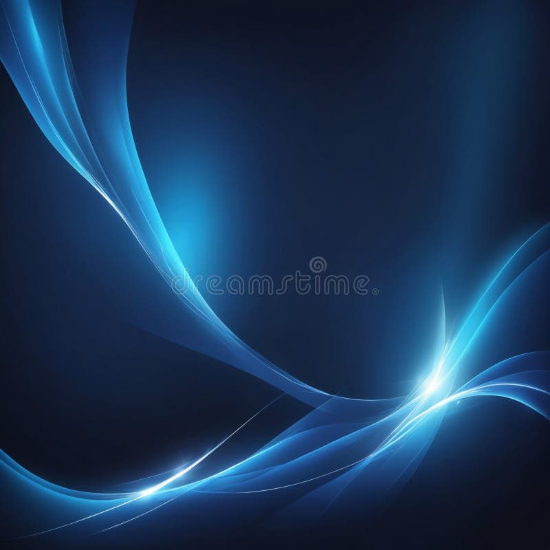 Calming Blue Wave Gradient with Abstract Light Effects Stock ...