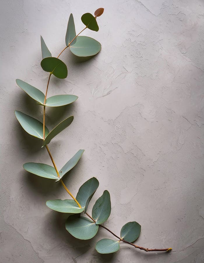 A Calming Botanical Image Featuring Eucalyptus Leaves Against a ...