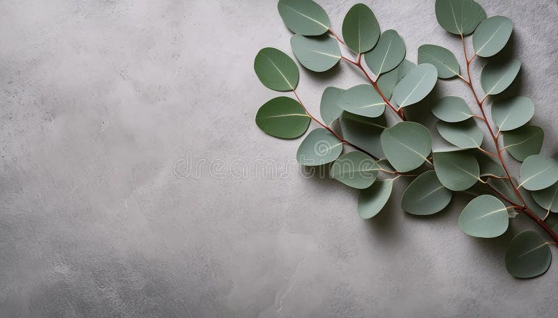 A Calming Botanical Image Featuring Eucalyptus Leaves Against a ...