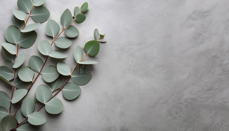 A Calming Botanical Image Featuring Eucalyptus Leaves Against a ...