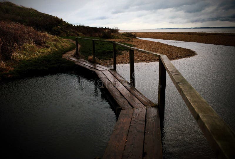 Calming bridge stock image. Image of grass, ocean, bridge - 113362425