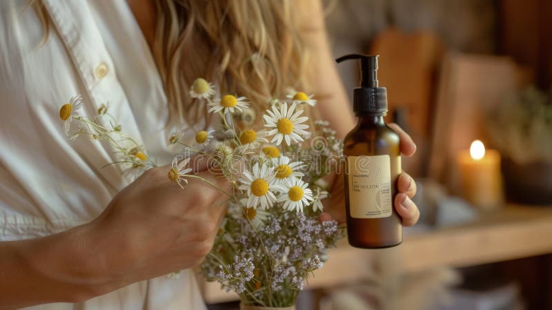 Calming Chamomile and Tea Tree Mist Stock Illustration - Illustration ...