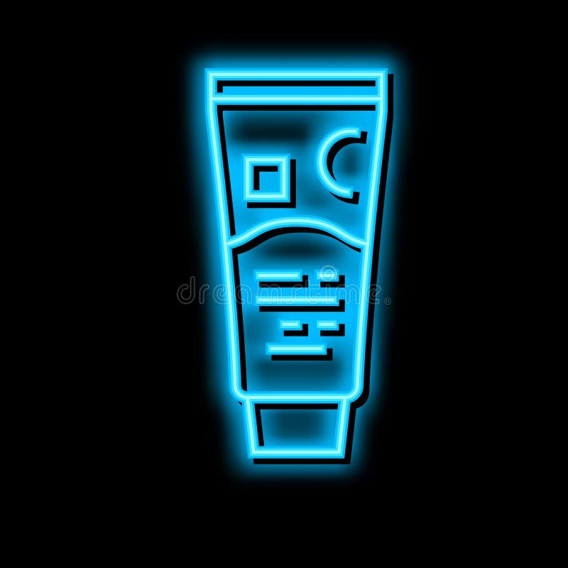 Calming Cream Neon Glow Icon Illustration Stock Vector - Illustration ...