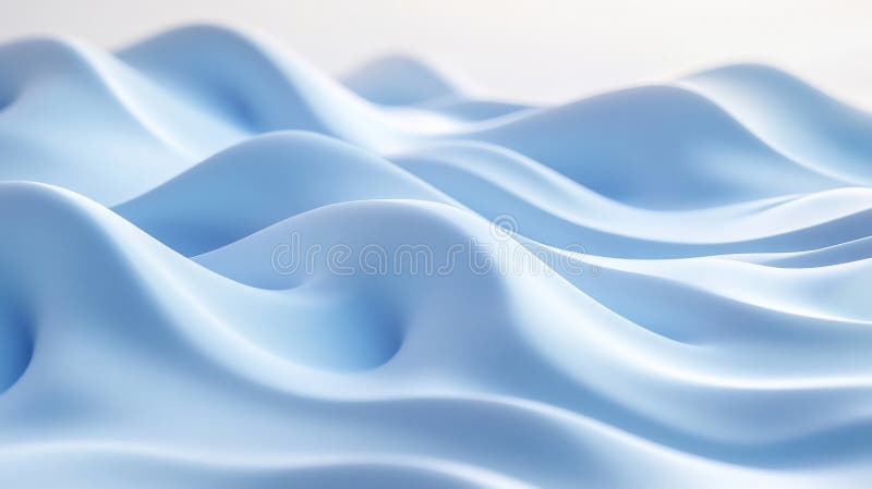 A Calming 3D Wave Pattern in Soft Blue Gradients, Flowing Gently Across ...