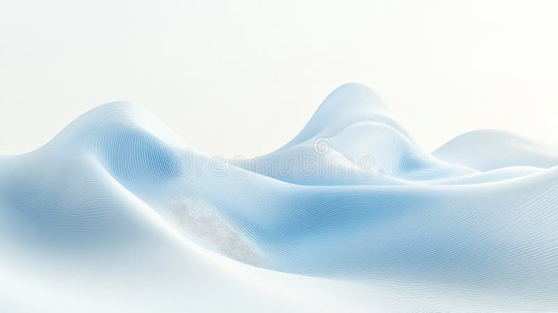 A Calming 3D Wave Pattern in Soft Blue Gradients, Flowing Gently Across ...