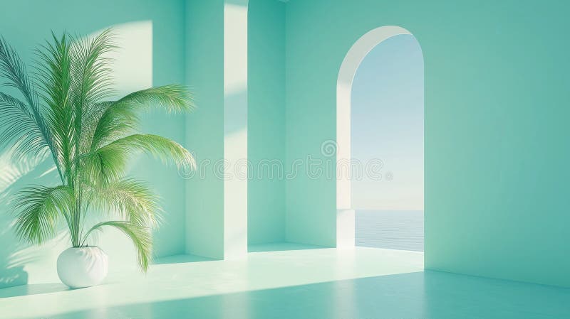 Calming Gradients of Sky Blue and Mint Green Stock Image - Image of ...