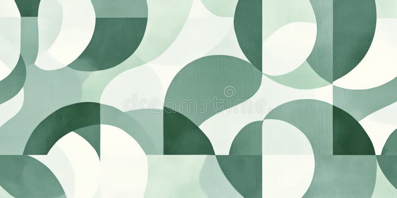 A Calming Green and White Geometric Pattern with Soft Curves and ...
