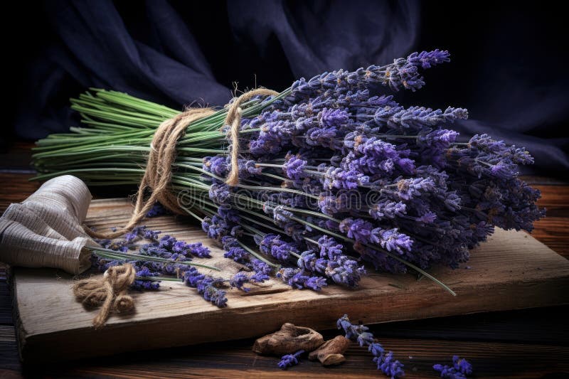 Calming Lavender Buds on Board. Generate Ai Stock Illustration ...