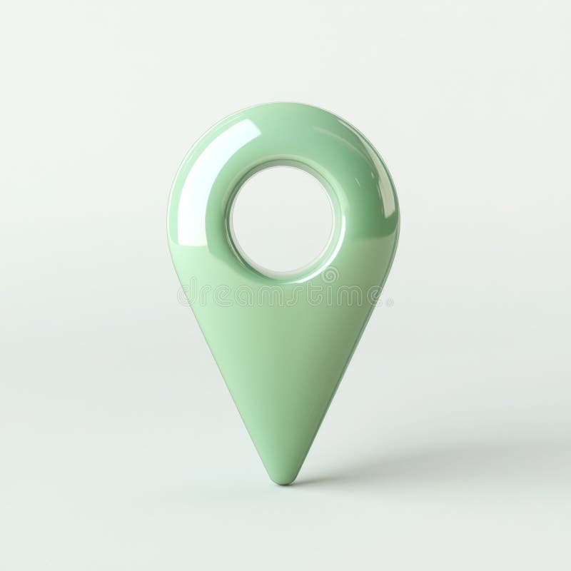 Calming Mint Green 3D Location Pin Icon for Modern Design Use Stock ...