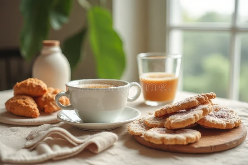 Calming Moments during Tea Time Stock Illustration - Illustration of ...