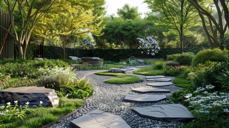A Calming Outdoor Space with Clearly Marked Paths for Safe and Easy ...