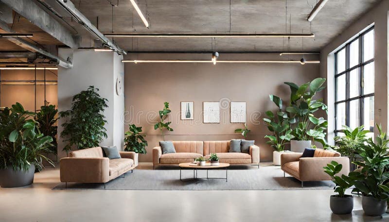 A Calming Photo of an Open Space Office, Showing a Relaxation Zone ...