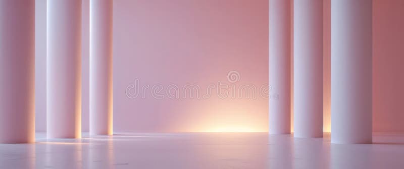 Calming Pink Light Background with Illuminated Columns for Relaxation ...
