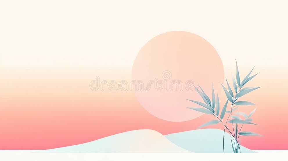 Calming Rhythms, Pastel Minimalistic Illustration Stock Illustration ...