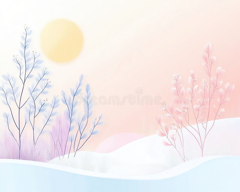 Calming Rhythms, Pastel Minimalistic Illustration Stock Illustration ...