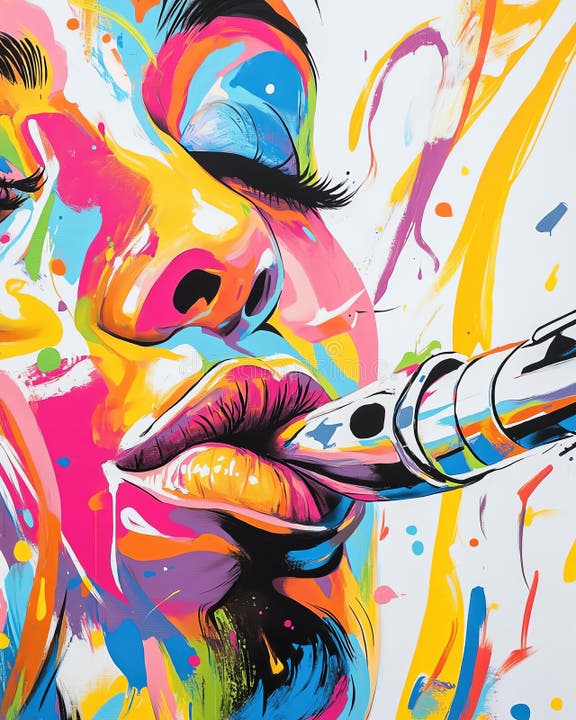 Calming Rhythms, Vibrant Pop Art Stock Illustration - Illustration of ...