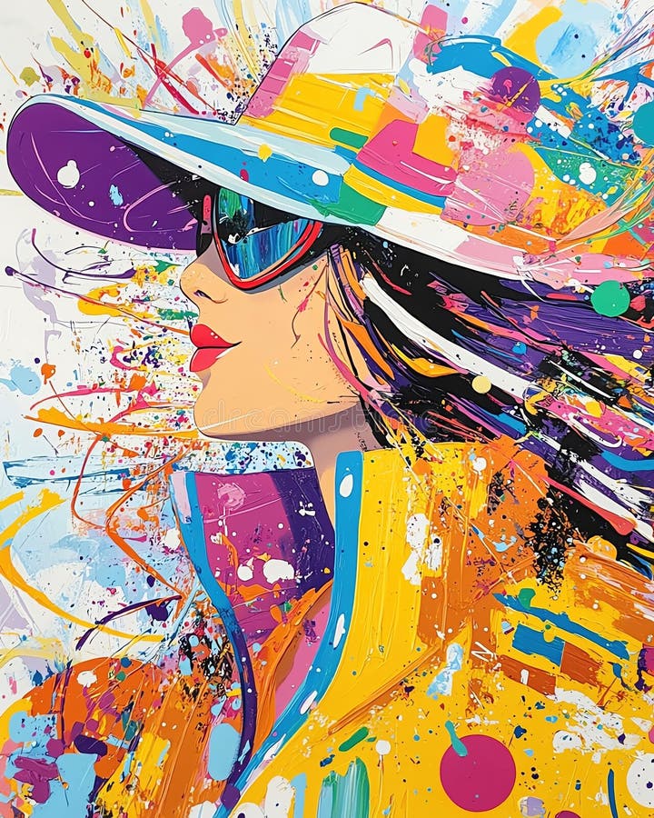 Calming Rhythms, Vibrant Pop Art Stock Illustration - Illustration of ...