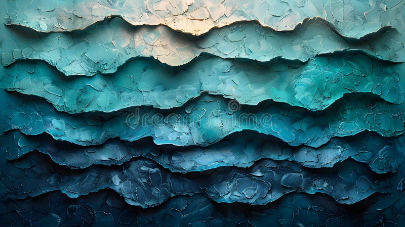 Calming Textured Wall in Turquoise and Mint Shades Stock Illustration ...