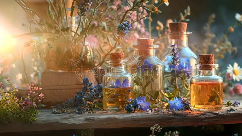 A Calming Visual Emphasizing Herbal Textures and Natural Components ...