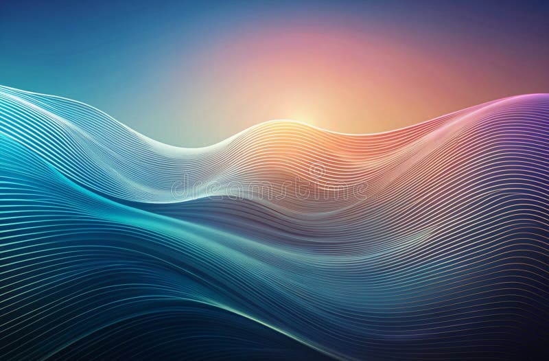 Calming Wave Mesh, Tranquil Gradient Patterns, Generative Ai Stock ...