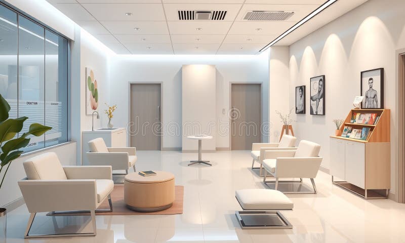 A Calming and Welcoming Image of a Modern Doctor S Waiting Room Stock ...