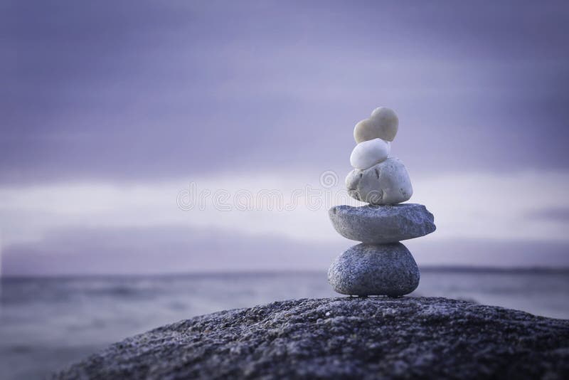 Calming Zen Rock Stack by the Ocean Stock Photo - Image of calming ...