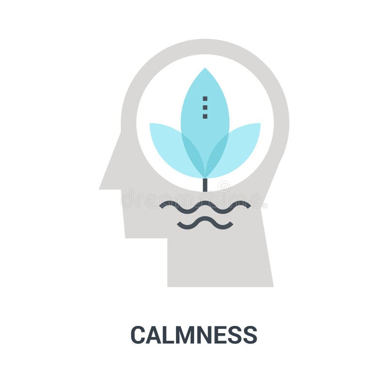 Calmness Flat Icon Design Concept Stock Vector - Illustration of brain ...