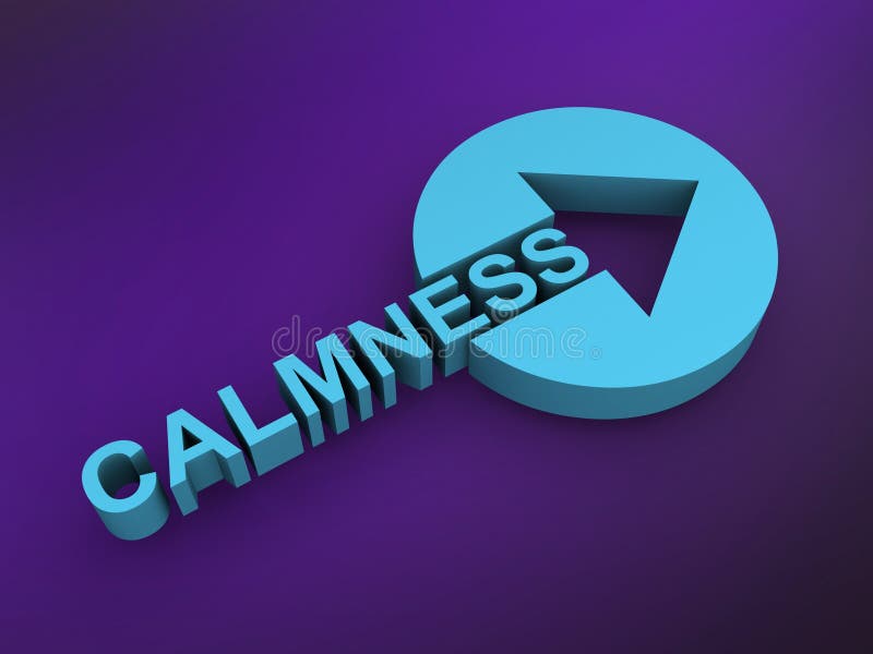 Calmness word on purple stock illustration. Illustration of blue ...