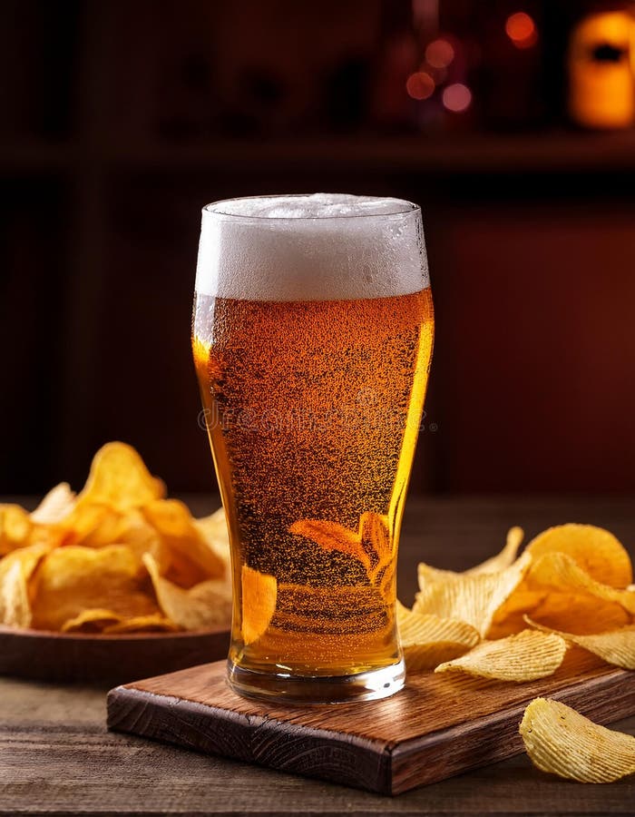 Calorie Menu. Beer and Chips Stock Illustration - Illustration of meat ...