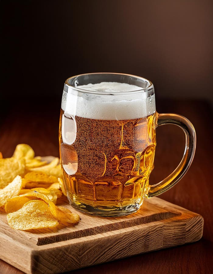 Calorie Menu. Beer and Chips Stock Illustration - Illustration of ...