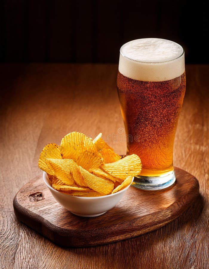Calorie Menu. Beer and Chips Stock Illustration - Illustration of ...