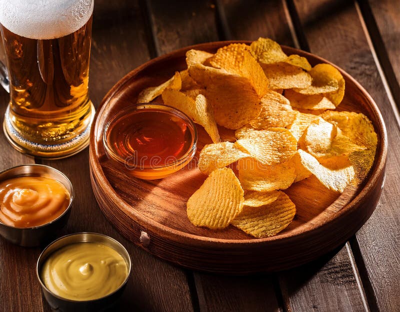 Calorie Menu. Beer and Chips Stock Illustration - Illustration of ...