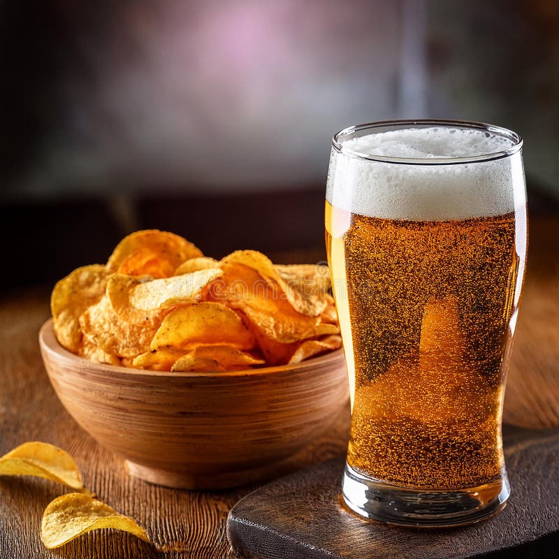 Calorie Menu. Beer and Chips Stock Illustration - Illustration of ...