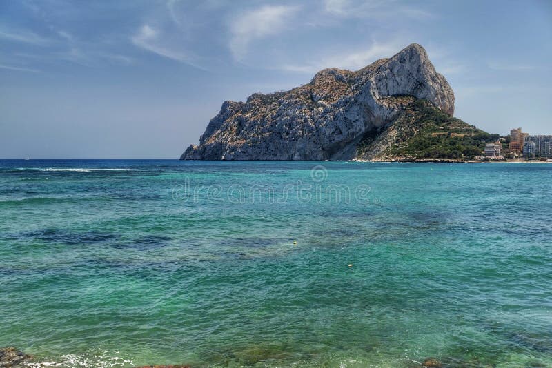 Calpe stock image. Image of rock, sunny, clear, benidorm - 101820629