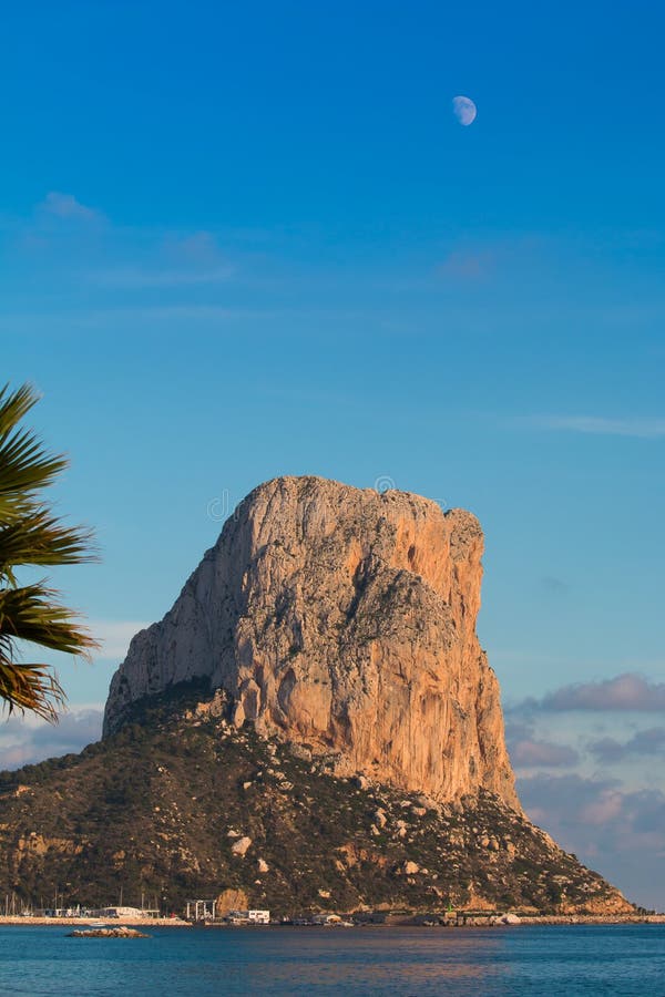 Calpe with Penon de ifah stock photo. Image of scenery - 61421760