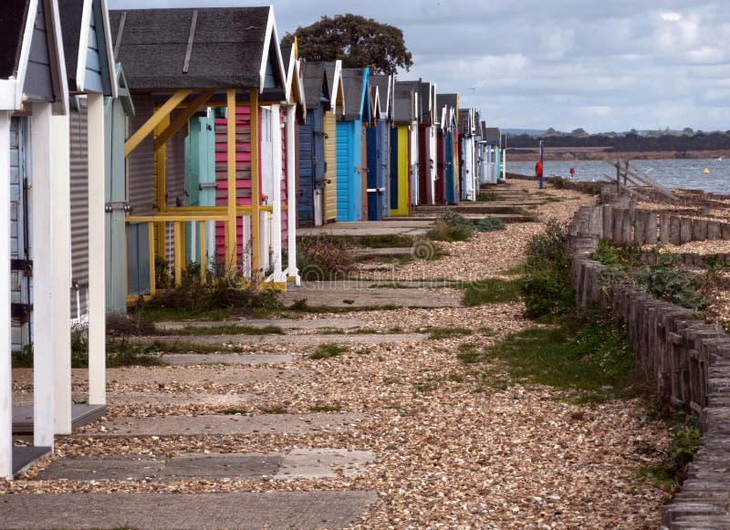 Calshot Spit Beach Huts editorial photography. Image of hampshire ...