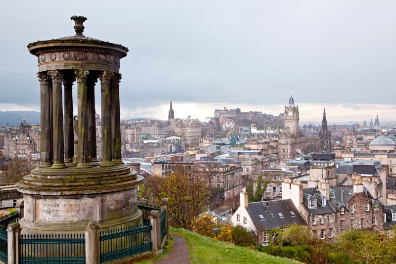 Calton Hill Edinburgh Scotland Stock Photo - Image of cityscape, church ...