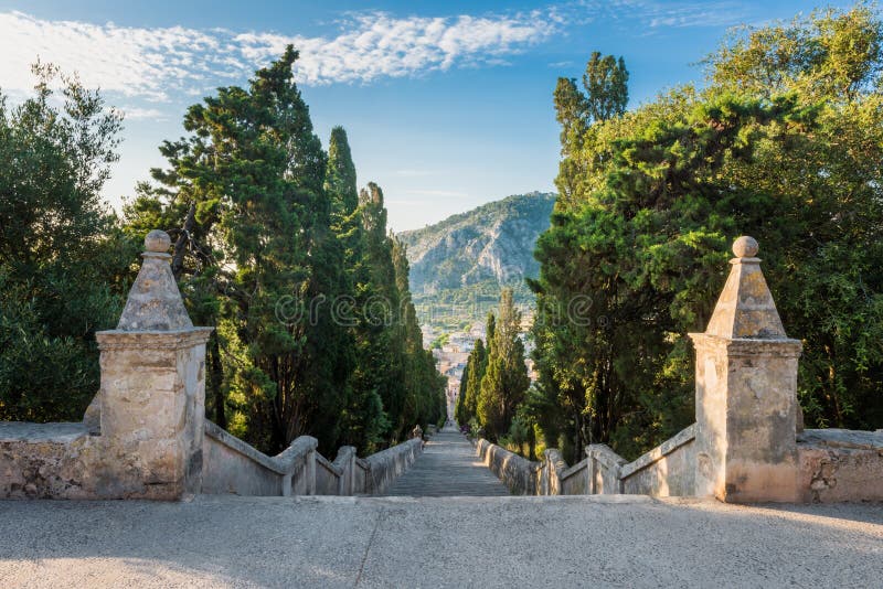 Calvari Stairway in Pollenca Mallorca Stock Image - Image of stairway ...
