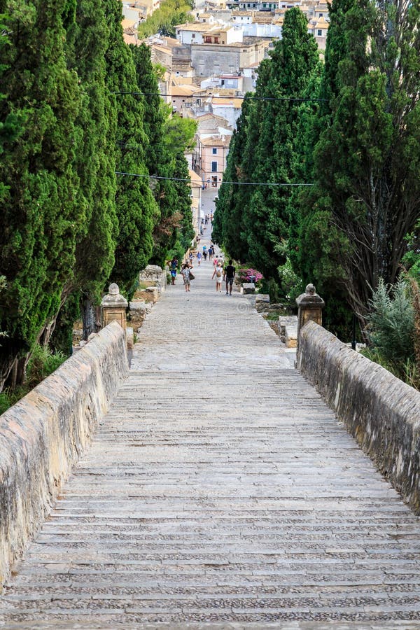 Calvari steps, Pollenca editorial stock photo. Image of climb - 61875988