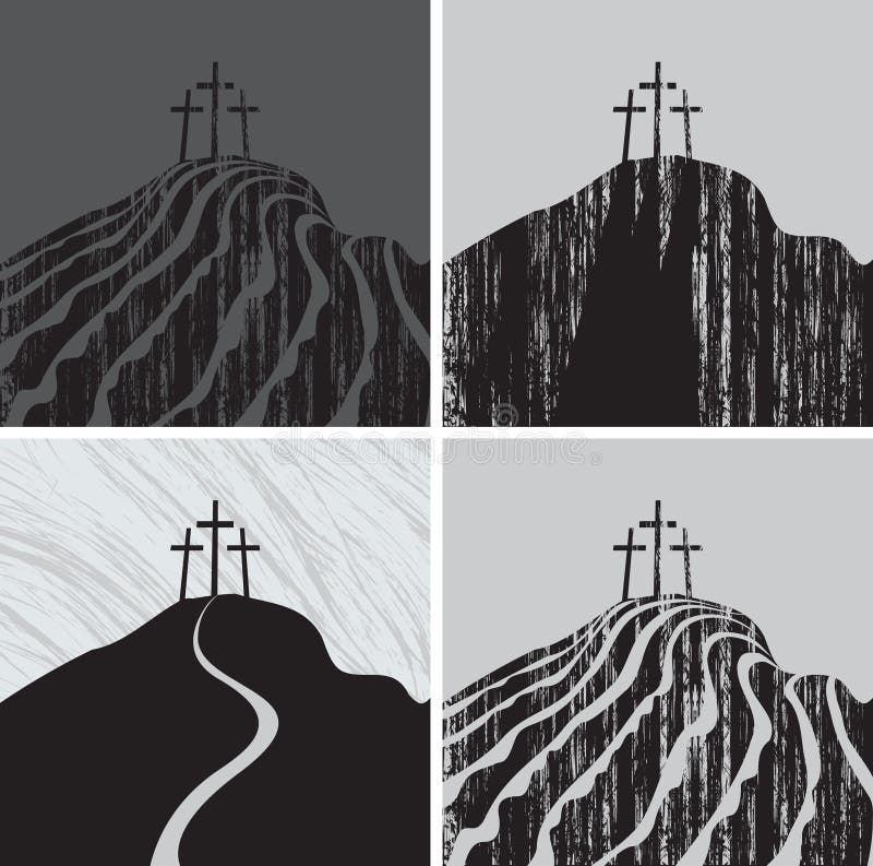 Calvary mountain stock vector. Illustration of catholic - 35322046