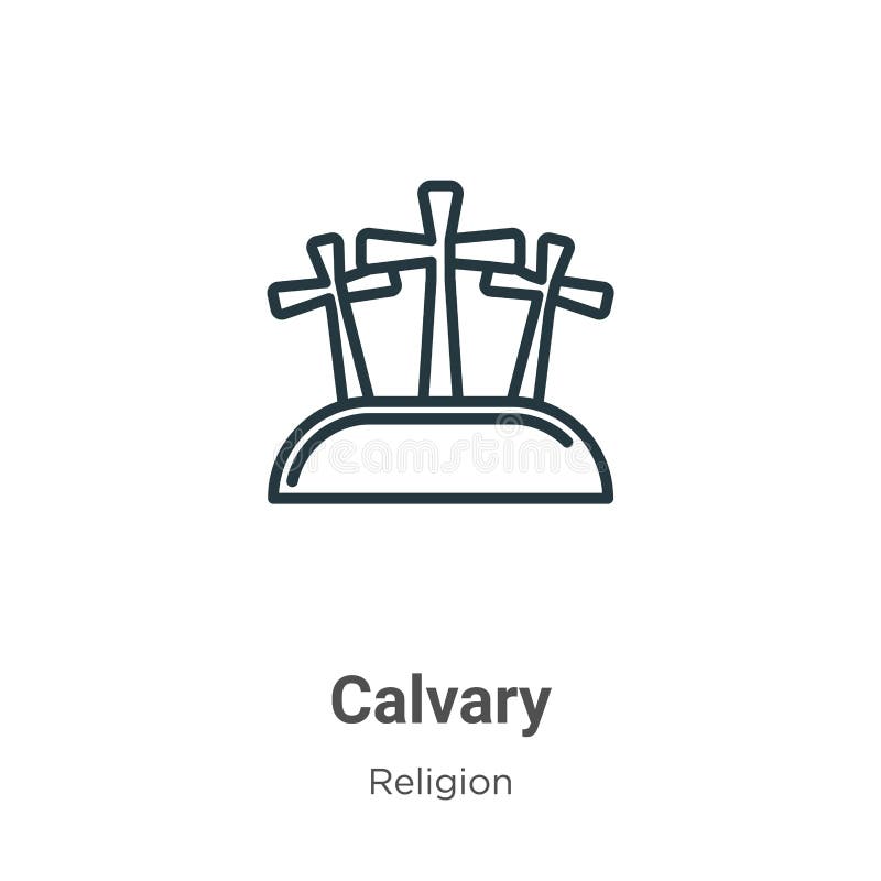Simple Calvary Icon with Three Crosses Stock Vector - Illustration of ...