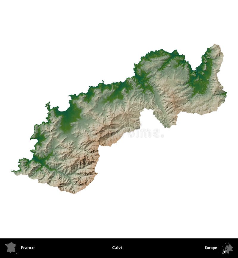 Calvi, France, Isolated on White. Physical Stock Illustration ...