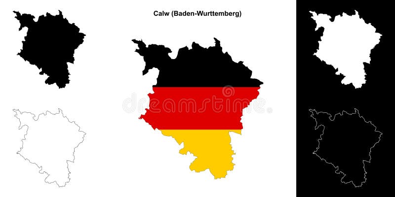 Calw outline map stock vector. Illustration of boundary - 335040779