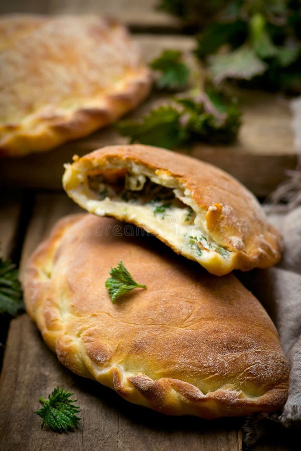 Calzone pizza stock image. Image of homemade, herb, knife - 22039231