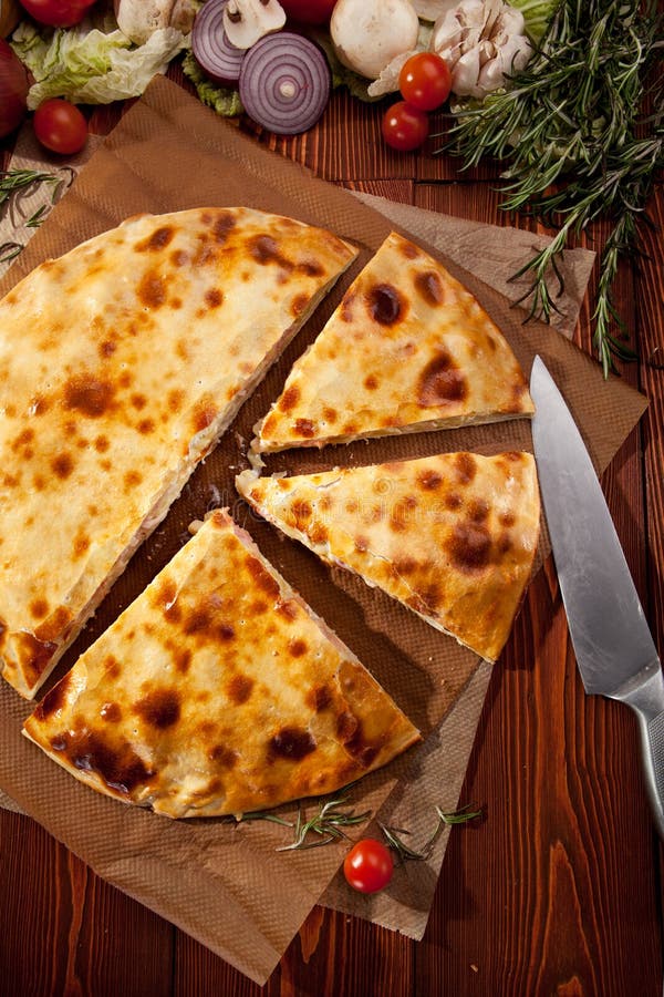 Calzone stock photo. Image of fish, cheese, piece, homemade - 40868808