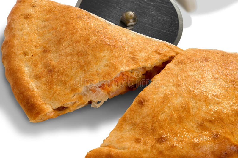 Calzone on white stock photo. Image of dough, background - 18752314