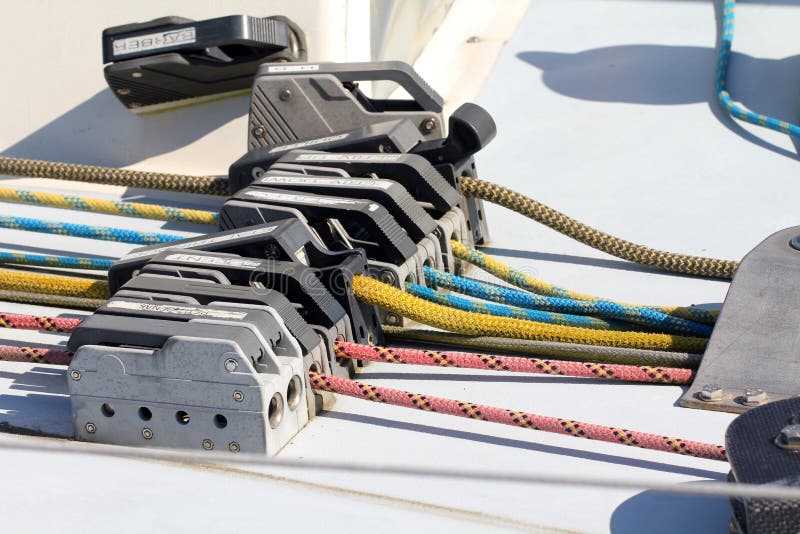 Cam cleats on sailing ship stock image. Image of cleat - 60046823