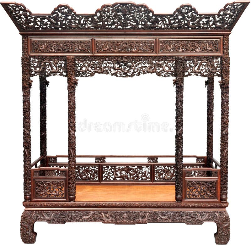 Sitio chino de la cama foto de archivo. Imagen de tradicional - 3932244