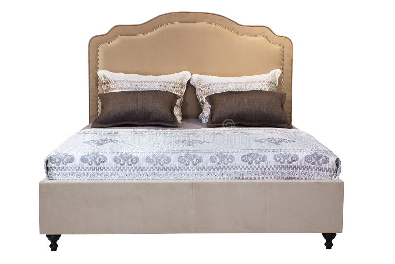 Cama Matrimonial En Un Fondo Blanco Imagen de archivo - Imagen de ...